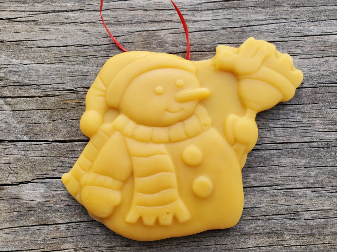 Snowman Beeswax Suncatcher or Wall Art. Individually Hand Poured ...