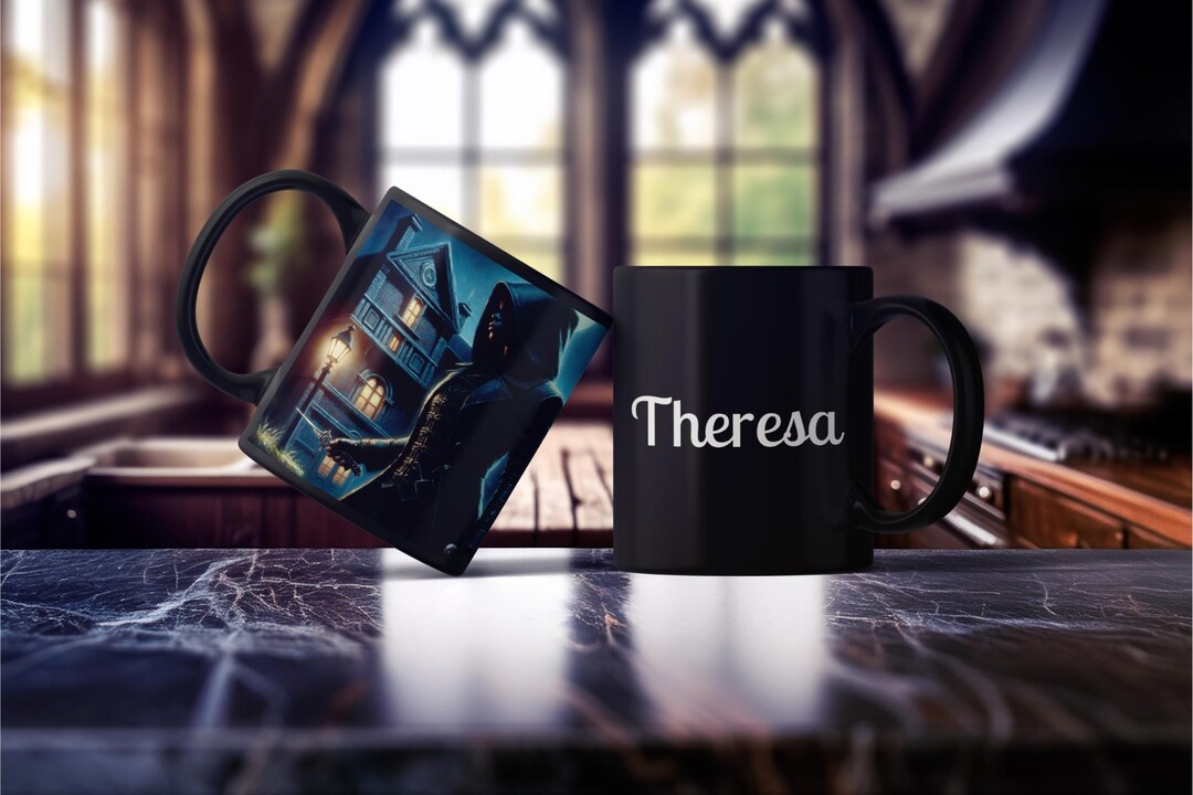 Custom Name Gothic Mug Halloween Decor Unique Birthday Gift Dark Themed ...