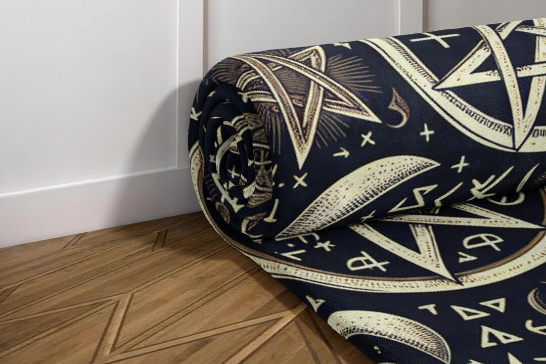 Occult Blanket Mystical Throw Pagan Home Decor Witchy Bedroom Velveteen ...