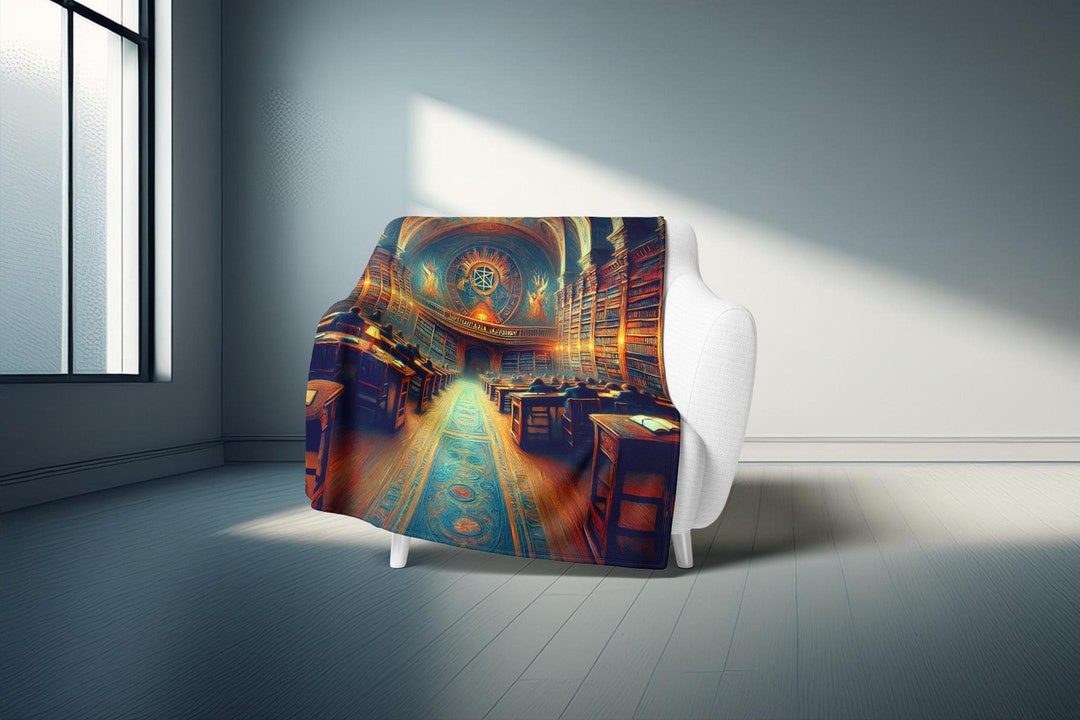 Fantasy Library Blanket Psychedelic Book Throw Velveteen Plush Literary ...