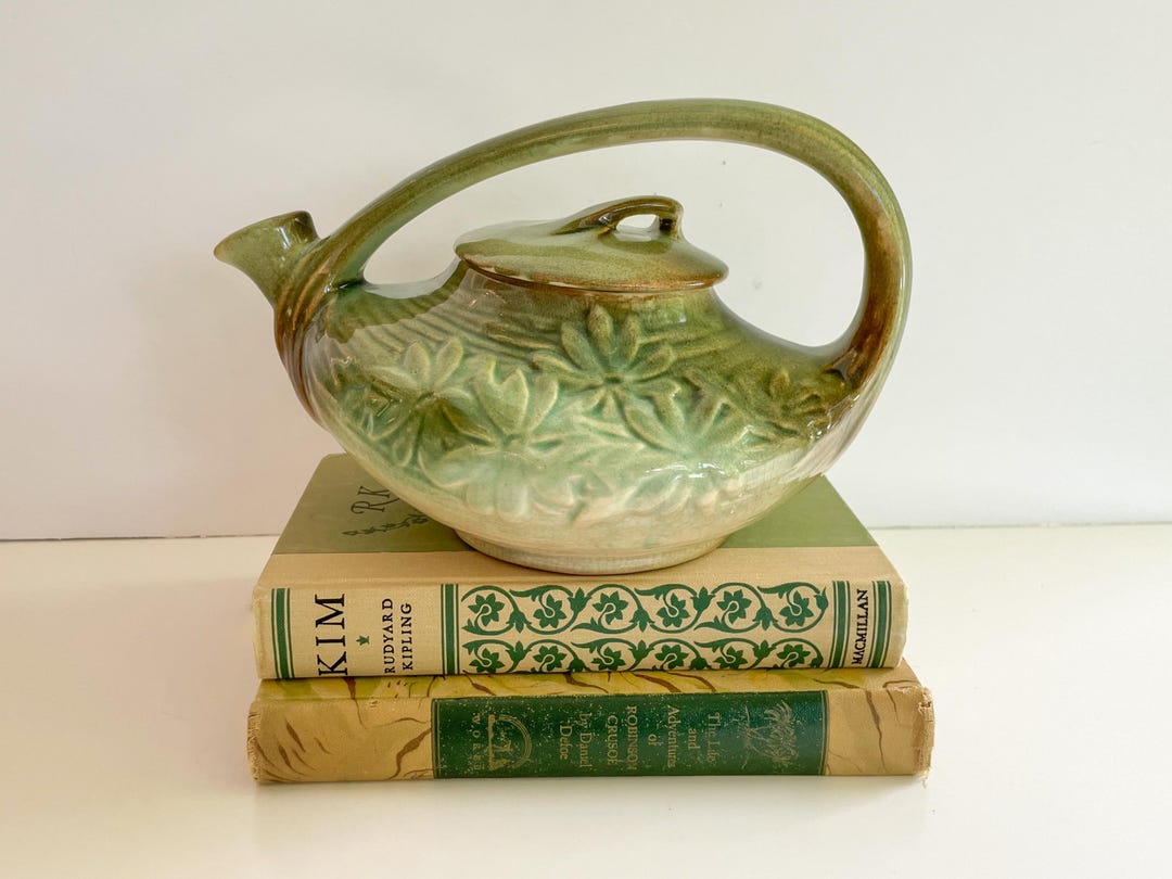 Vintage Mccoy Daisy Teapot Set Teapot Green 1940s Mid-century - Etsy