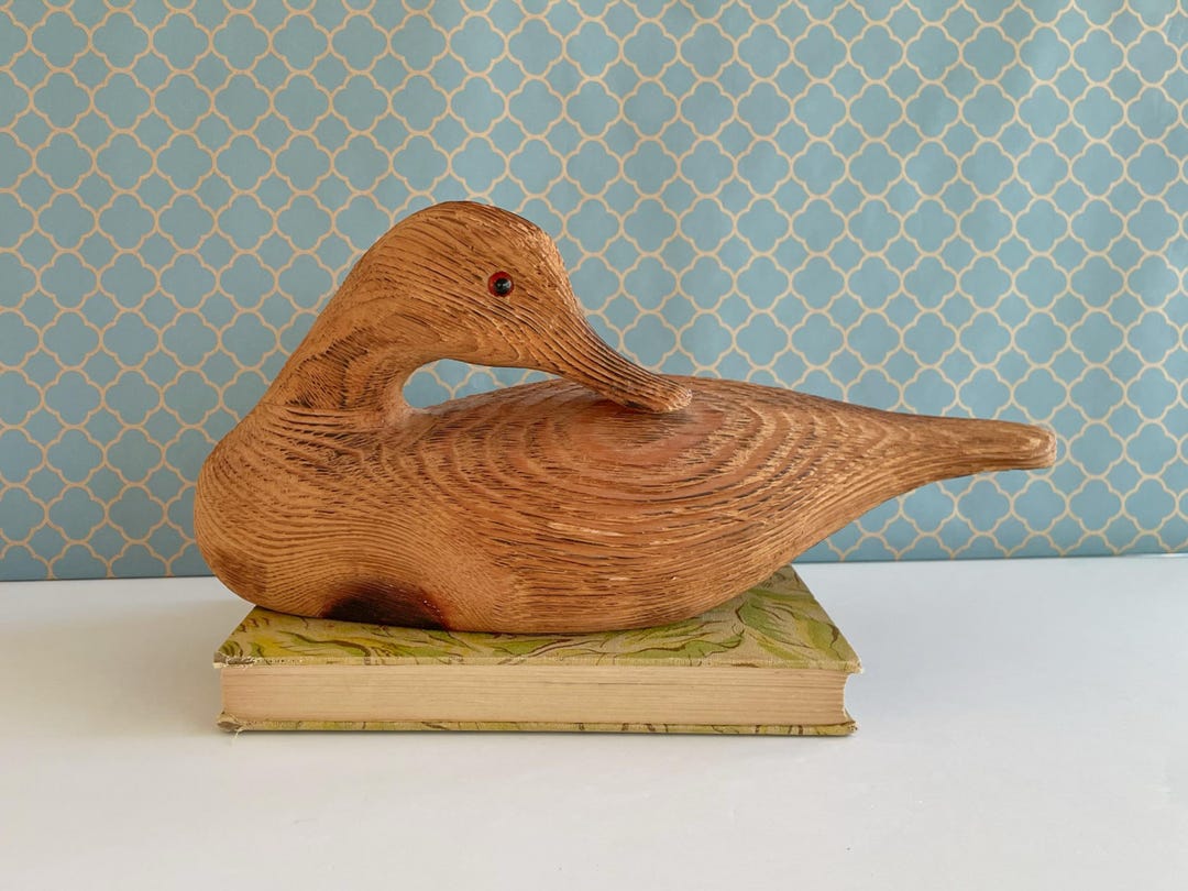 Vintage Wooden Duck Decoy Carved- the Duck Shop Macomb IL - Etsy