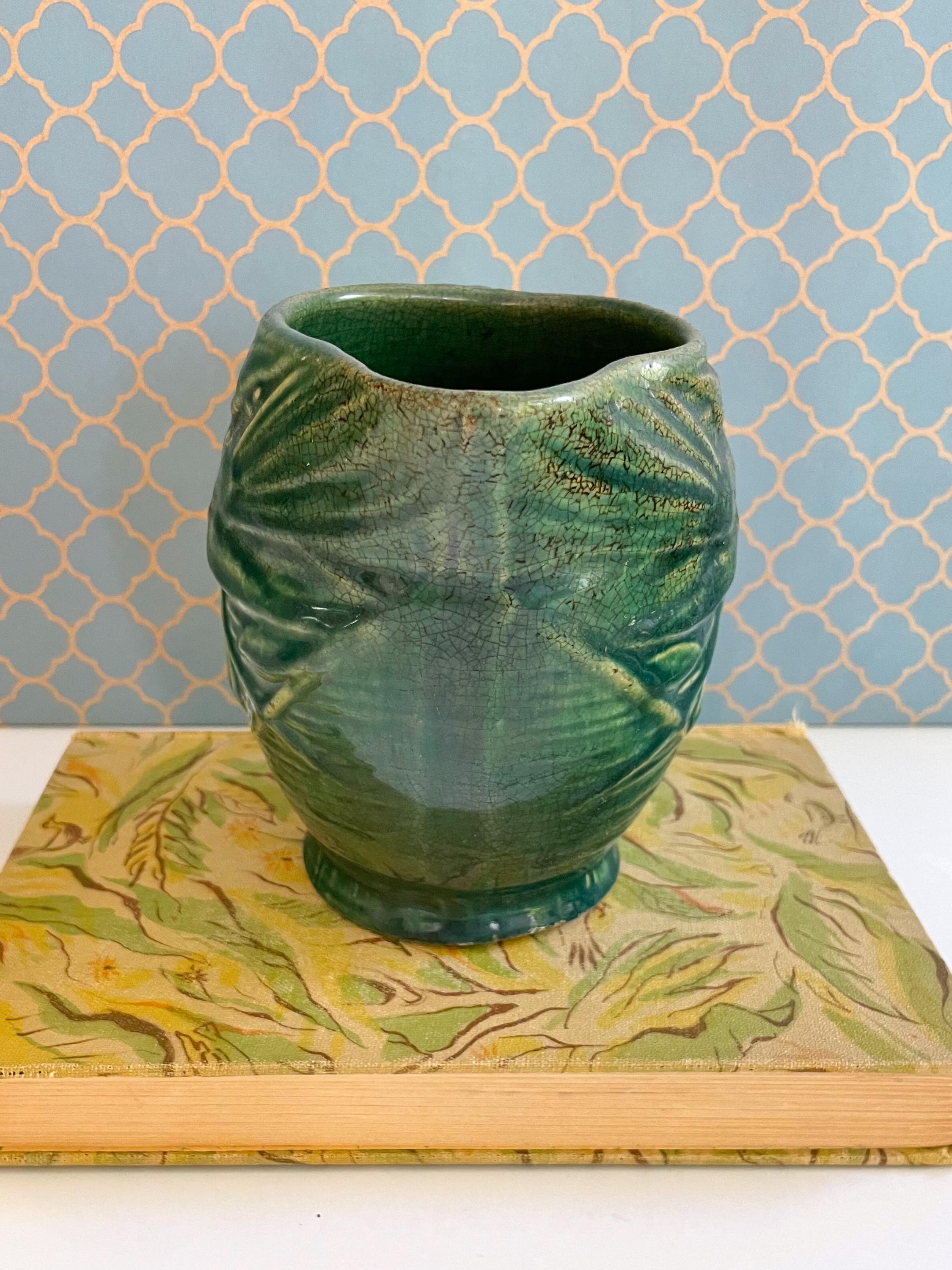 Vintage Mccoy Birds and Berries Pitcher Green Art Deco 1930s Mid ...