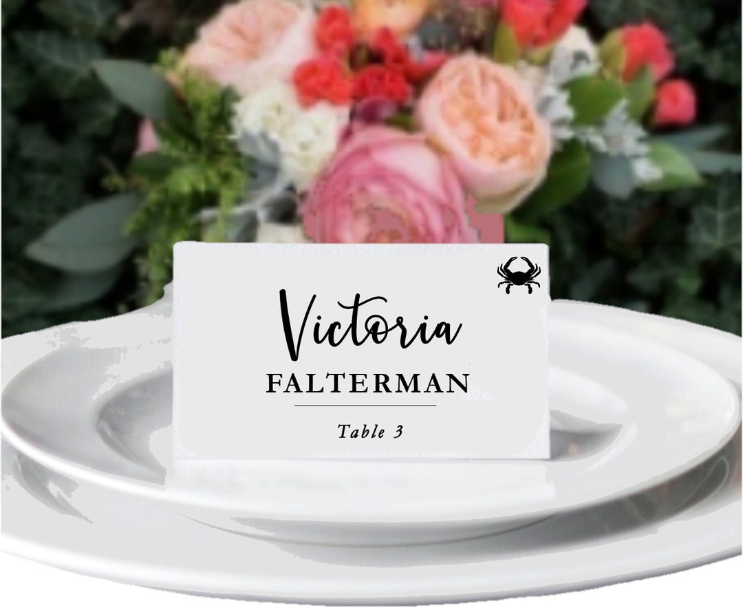 Printed Personalized Wedding Place Cards Table Name Cards Custom Place ...