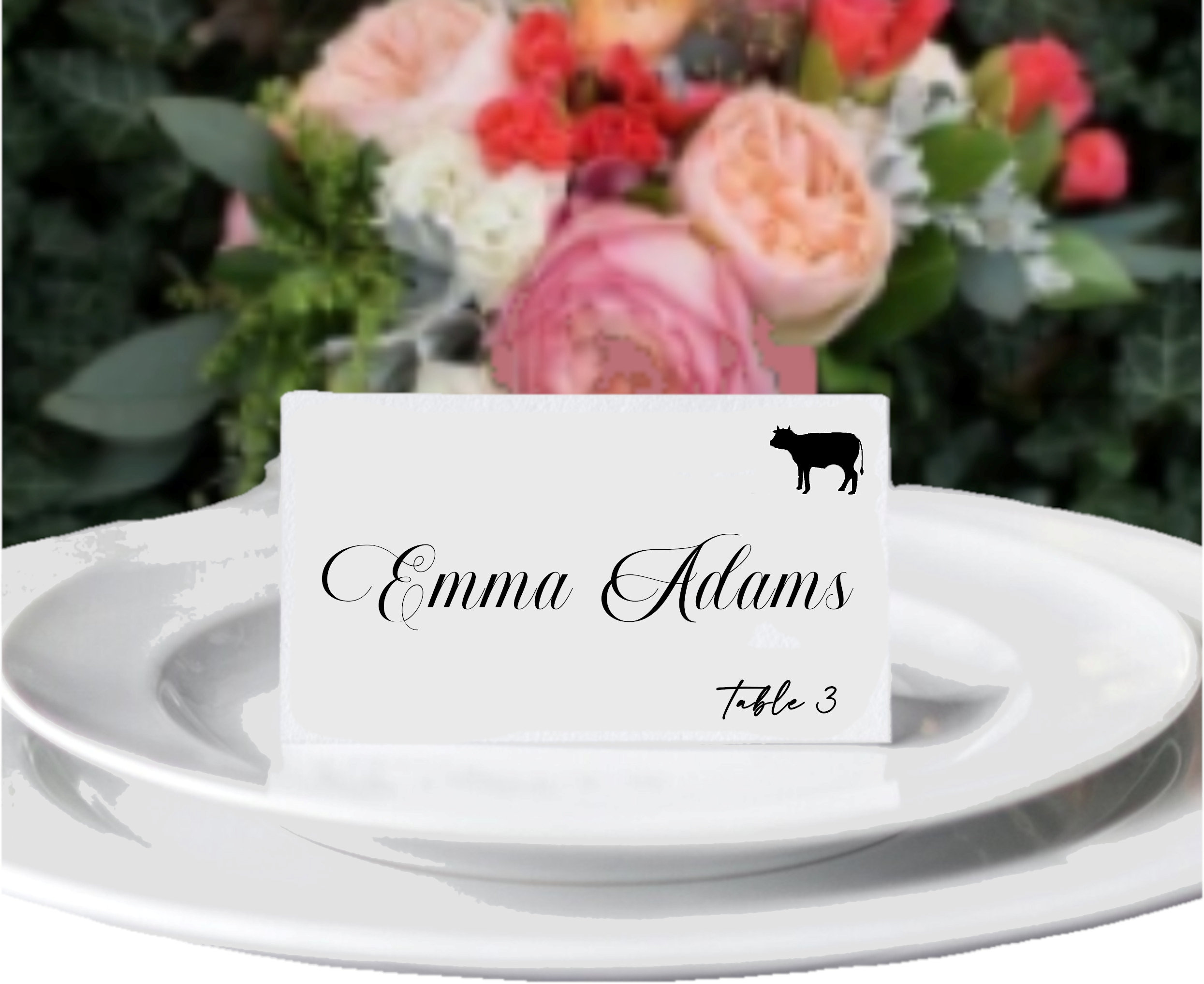 Printed Personalized Wedding Place Cards Table Name Cards Custom Place ...