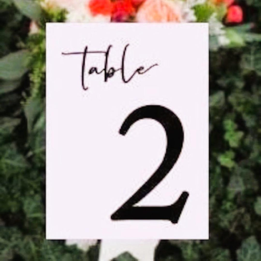 PRINTED Table Numbers | Wedding Table Card |table Cards | Table Numbers ...