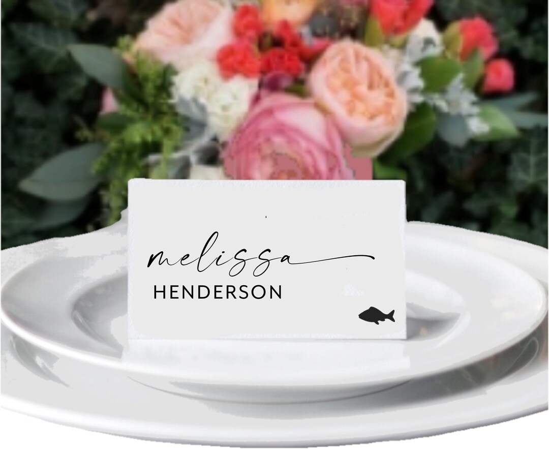 Printed Name Cards for Wedding Menu Name Tags Minimalist Place Cards ...