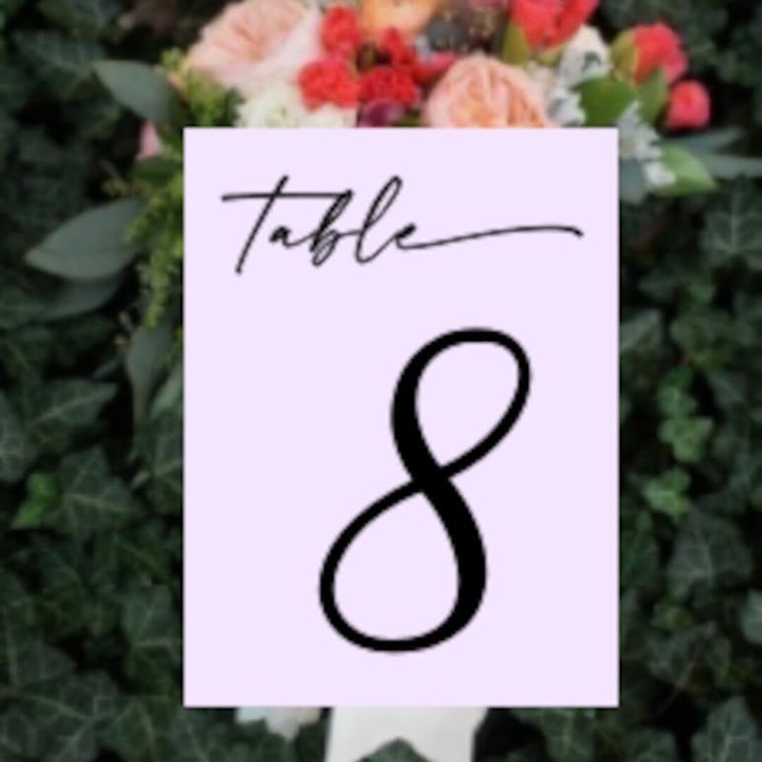 PRINTED Table Numbers | Wedding Table Card |table Cards | Table Numbers ...