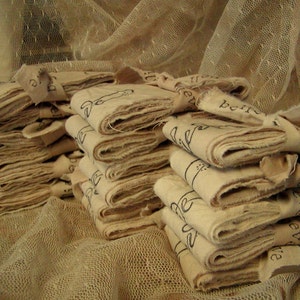 BELIEVE - 2 Yards - Tea Dyed Hand Stamped Ribbon Trim Natural Muslin ...