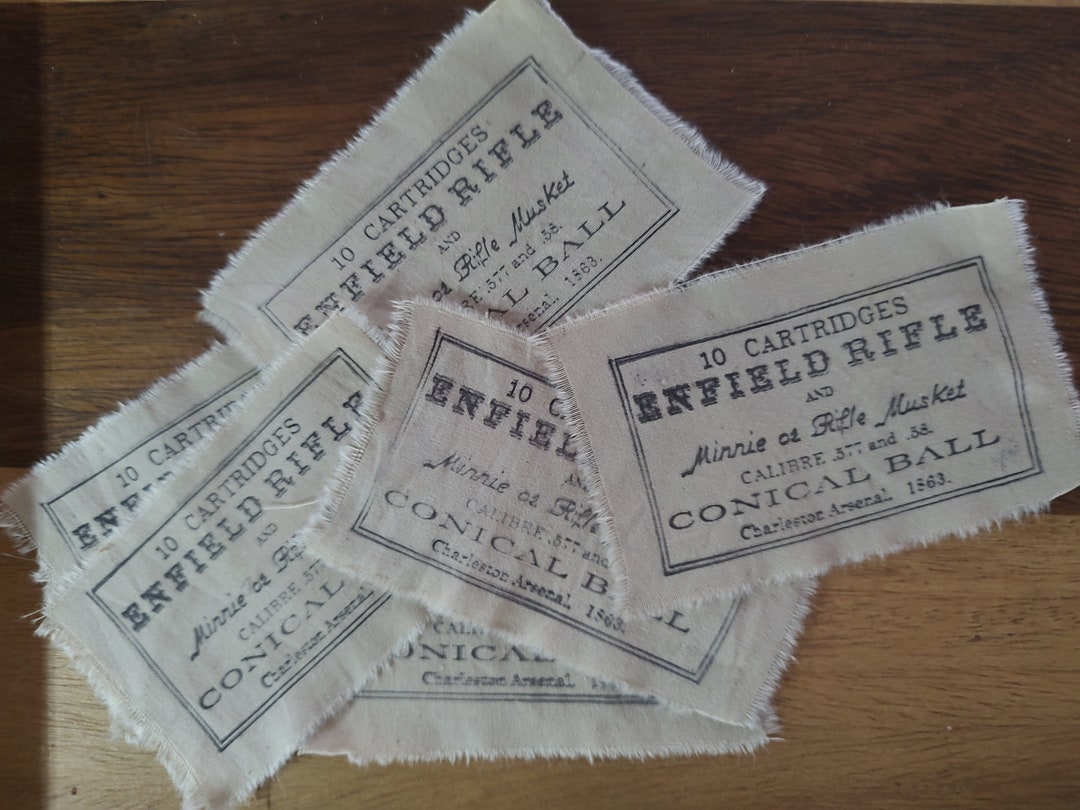 6 RARE Civil War Enfield Rifle Labels Charleston Arsenal 1863 Hand ...