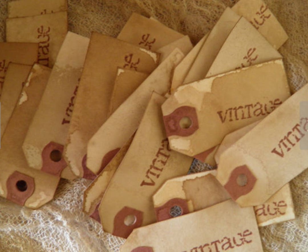 18 Hand Stamped Distressed Gift Tags Hand Stamped Vintage - Etsy
