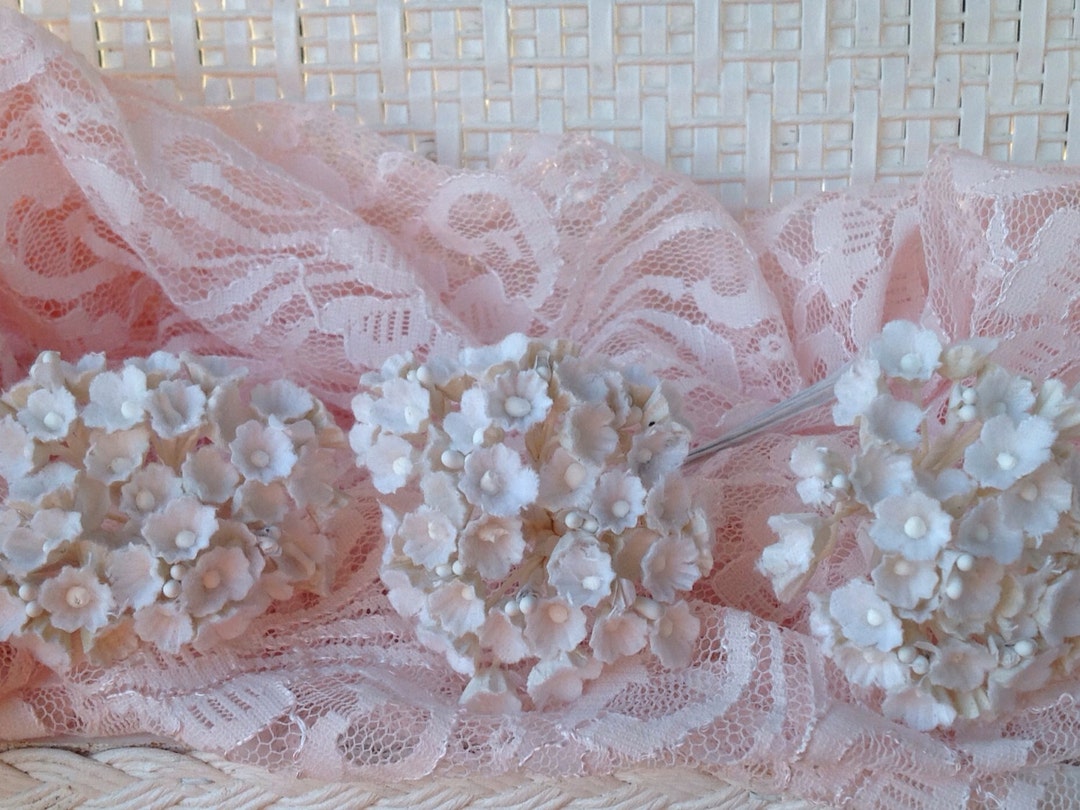 3 Millinery Flowers Vintage Forget Me Nots Snow White for Wedding ...