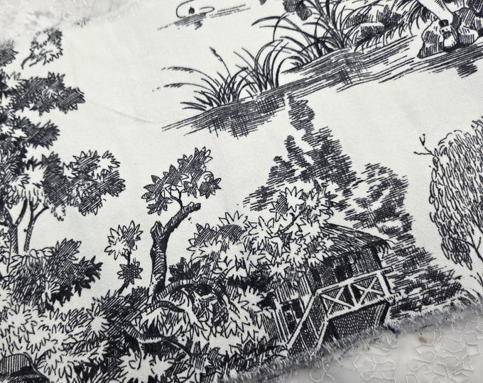 Vintage French Toile - Black and White French Toile - (562) - Etsy