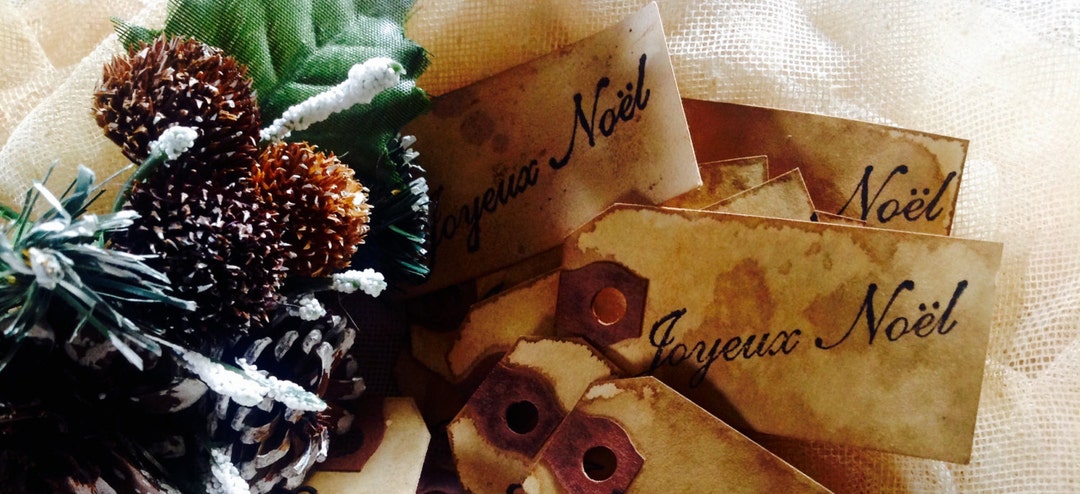 Joyeux Noel - 12 Distressed Gift Tags (0150) - Etsy