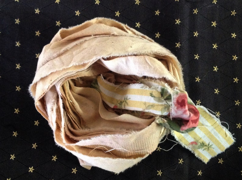 12 Yards Tea dyed muslin ribbon strips | Etsy