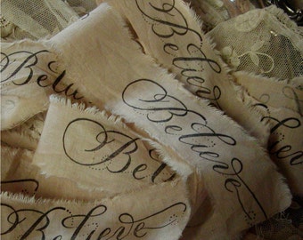 ITALIAN LOVE NOTES Tea Dyed Hand Stamped Natural Muslin - Etsy