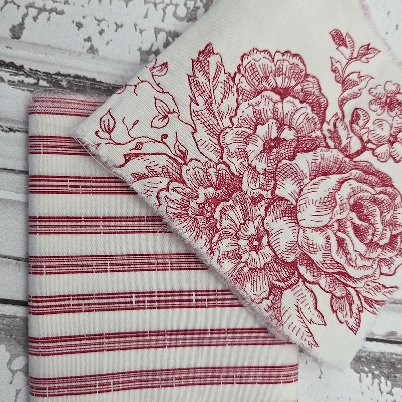 Red Toile Fabric - Etsy