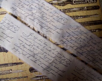 French Script Fabric - Etsy