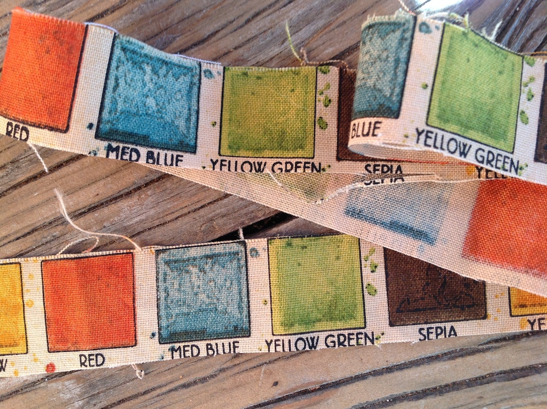 Colorful Paint Pallet Ribbon Fabric - Sampler Paint Pallet - Perfect ...