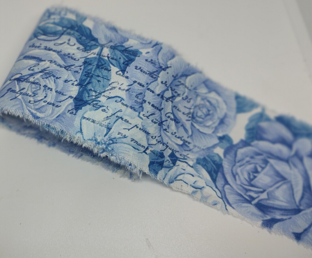 French Blue Roses Hand Stamped With Romantic French Sentiment - Blue ...