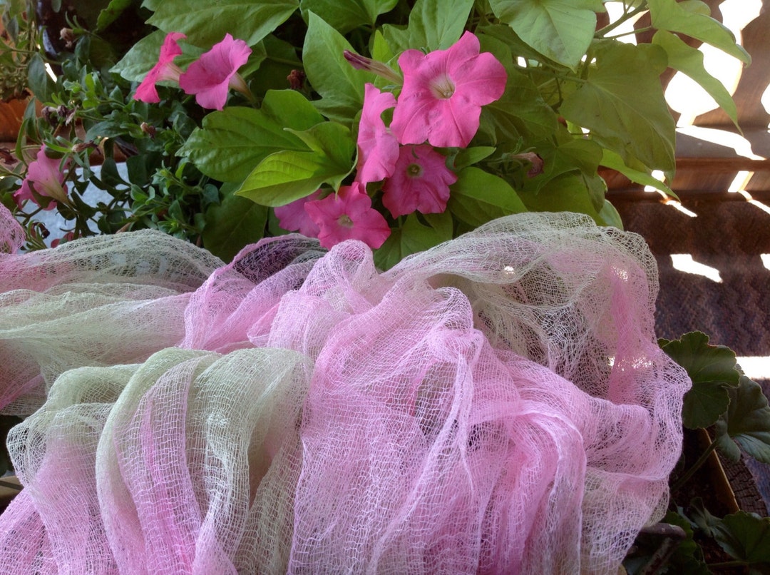 Hand Dyed Cheese Cloth - Pastel Pink & Pastel Green - Perfect for Nuno ...