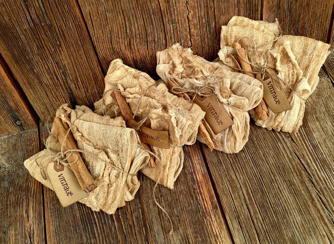 Primitive Cheese Cloth - 2 Yards Distressed Includes 6" Cinnamon Stick ...