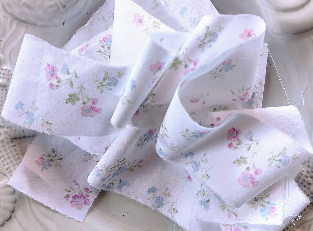 Lovely Rachell Ashwel Dainty Pink & Blue Floral on Crisp White ...
