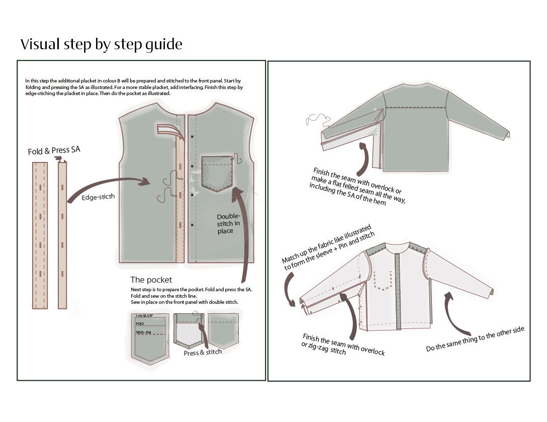 SHIRT Digital PDF Sewing Pattern for Women Button up Shirt Digital ...