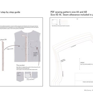 Dia SHIRT Digital PDF Sewing Pattern Shirt Button up Shirt Sewing ...