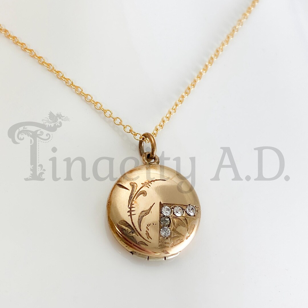 A Vintage Edwardian Circular Locket With Hand-engraved Design and ...