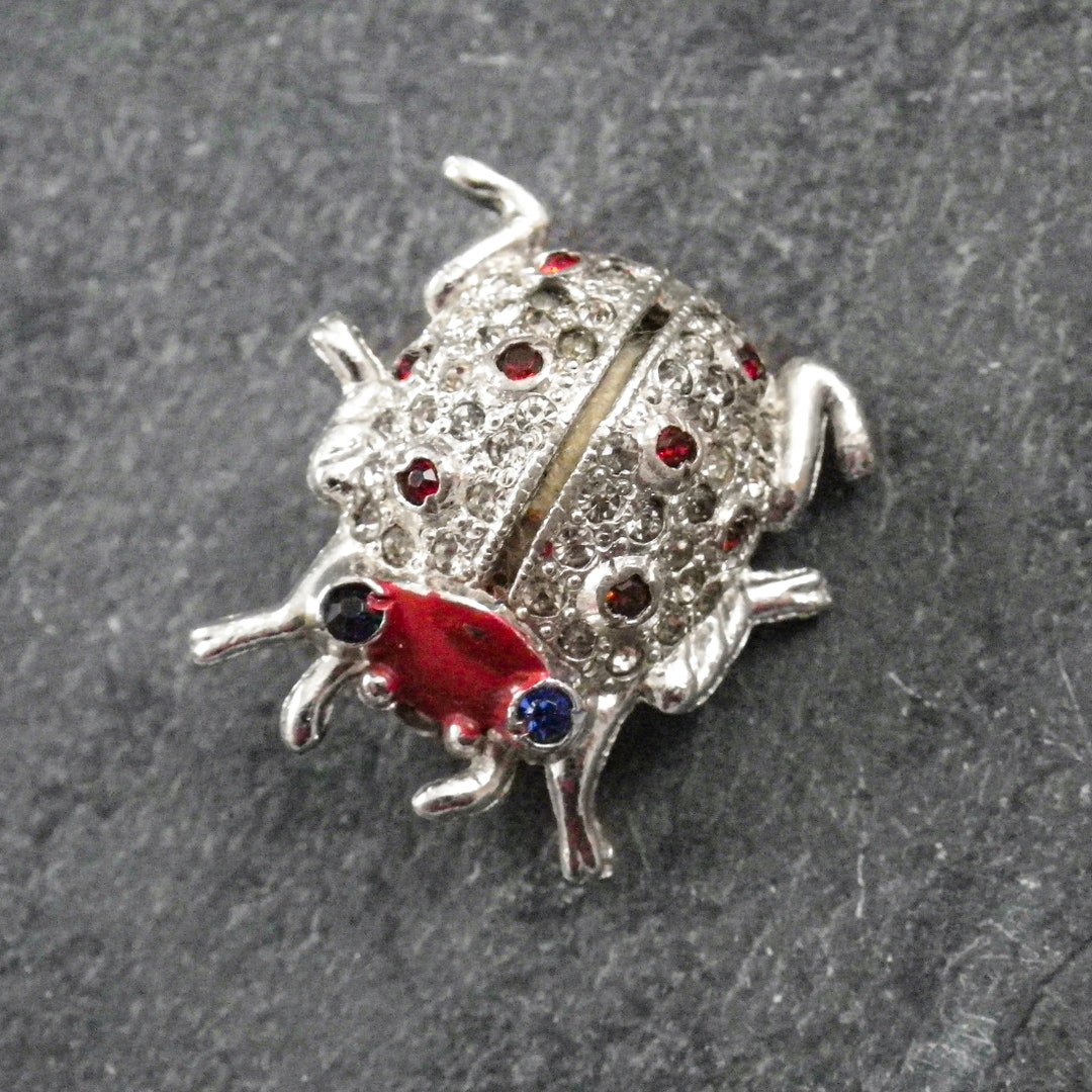 Vintage Coro Be-jeweled Beetle Perfumer Pin-brooch, Circa 1940 - Etsy