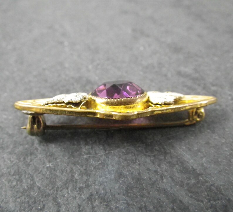 Vintage Gold-tone Fancy Victorian Bar Pin With Green Gold Leaf - Etsy