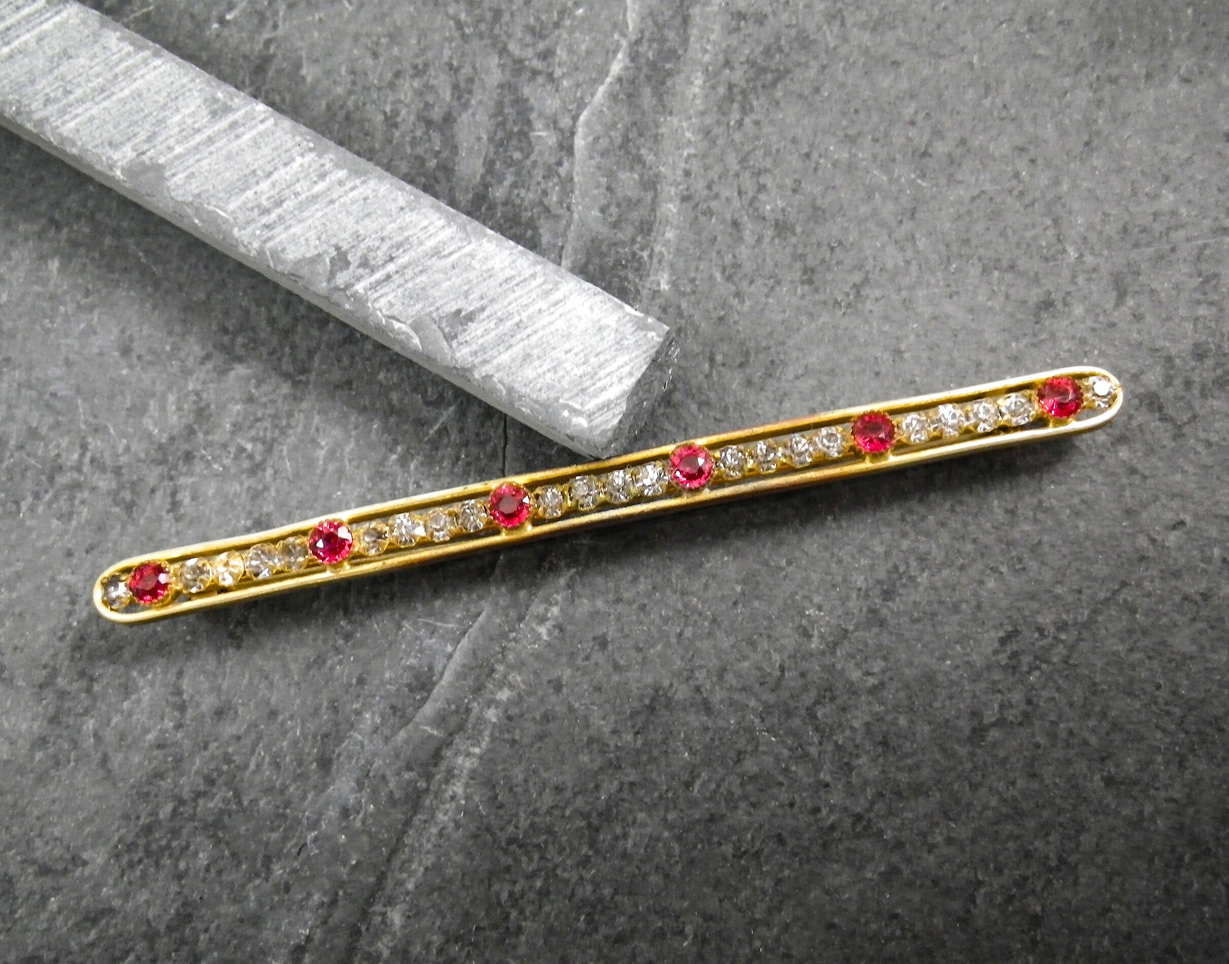 Vintage Elongated Edwardian Bar Pin Gold-tone Base Metal With - Etsy