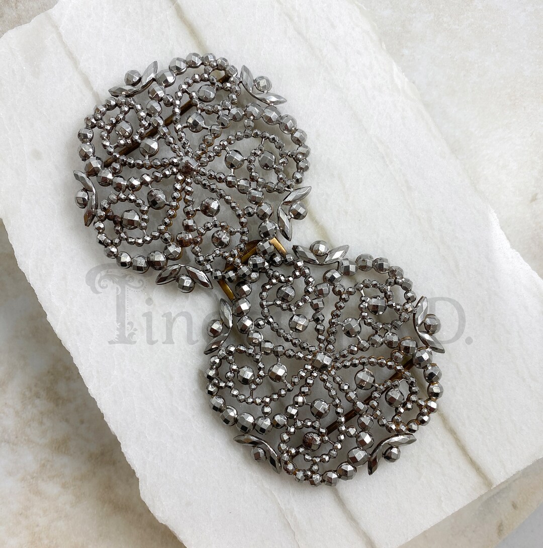 A Vintage Two-piece Victorian Cut Steel Sash Buckle, Made in France ...