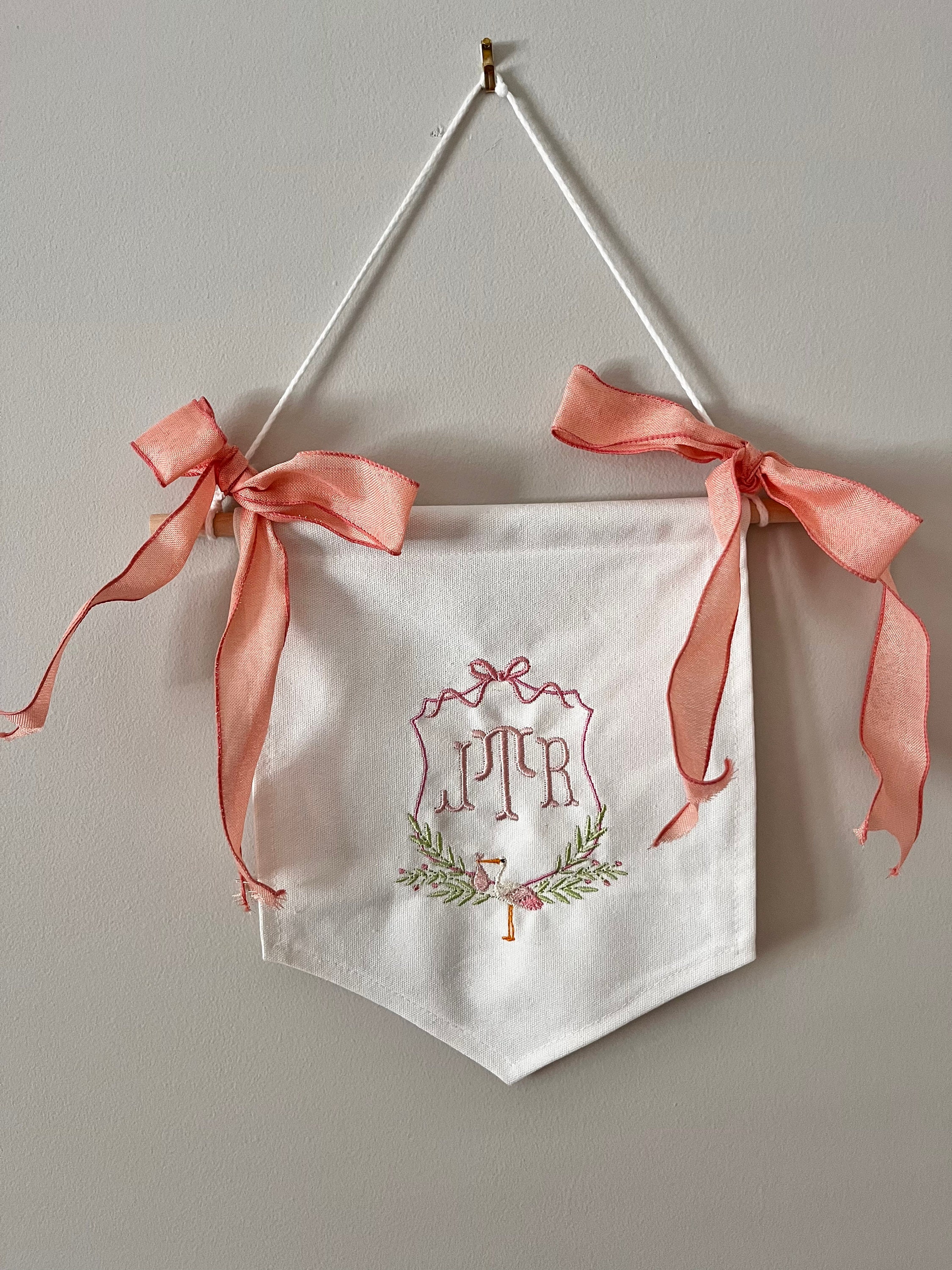 Custom Monogram Stork Crest Sign - Etsy