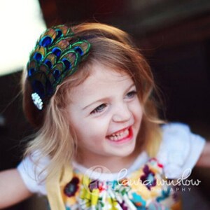 Peacock Baby Headband, Newborn Headband Prop, Baby Girl Feather ...