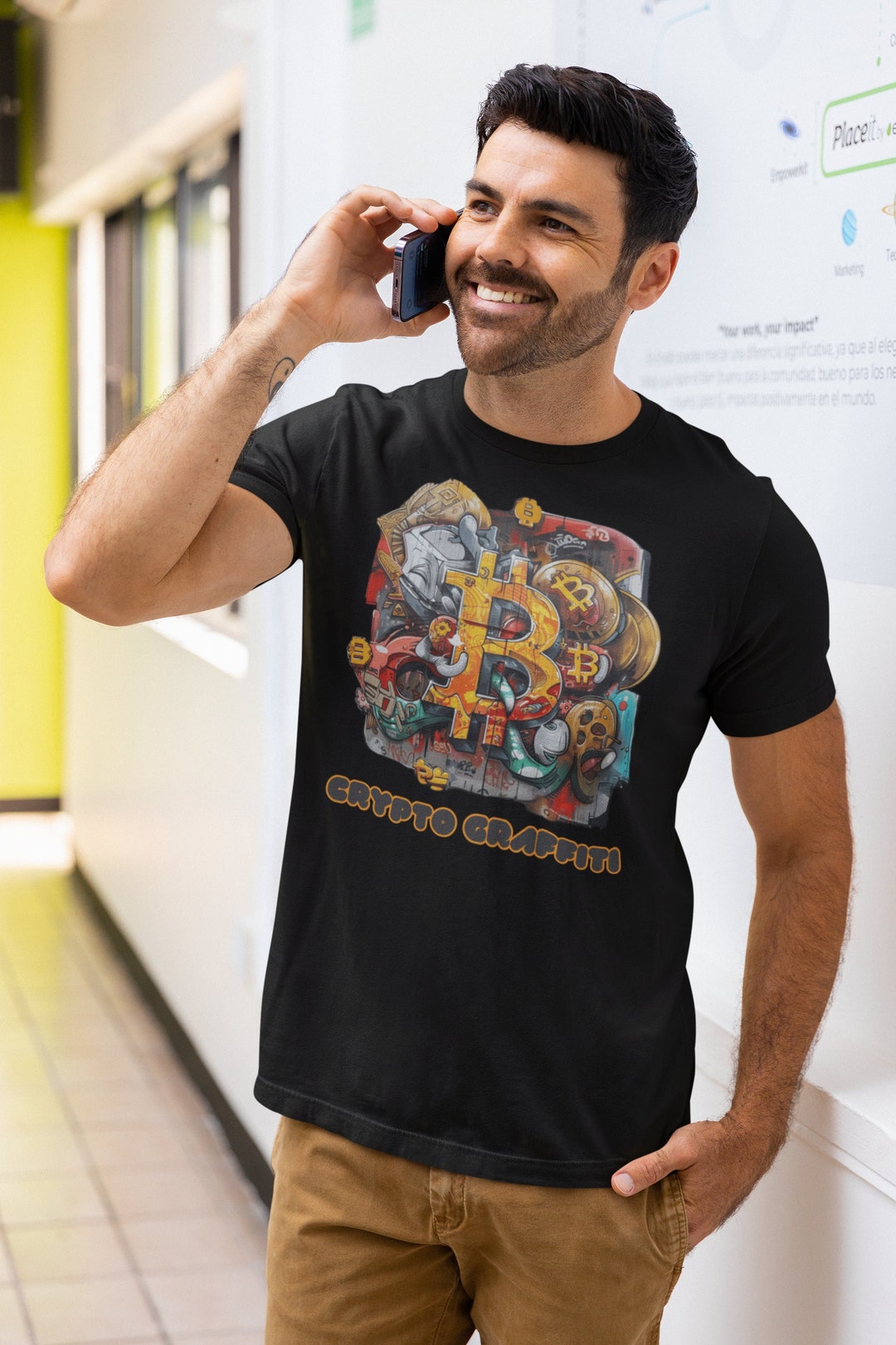 BTC Crypto Graffiti T-shirt for Men, Bitcoin Cryptocurrency, Crypto ...