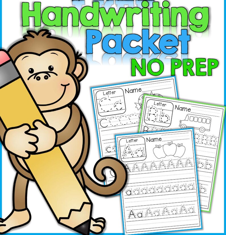 Handwriting Worksheets Handwriting Packet Kindergarten Worksheets - Etsy