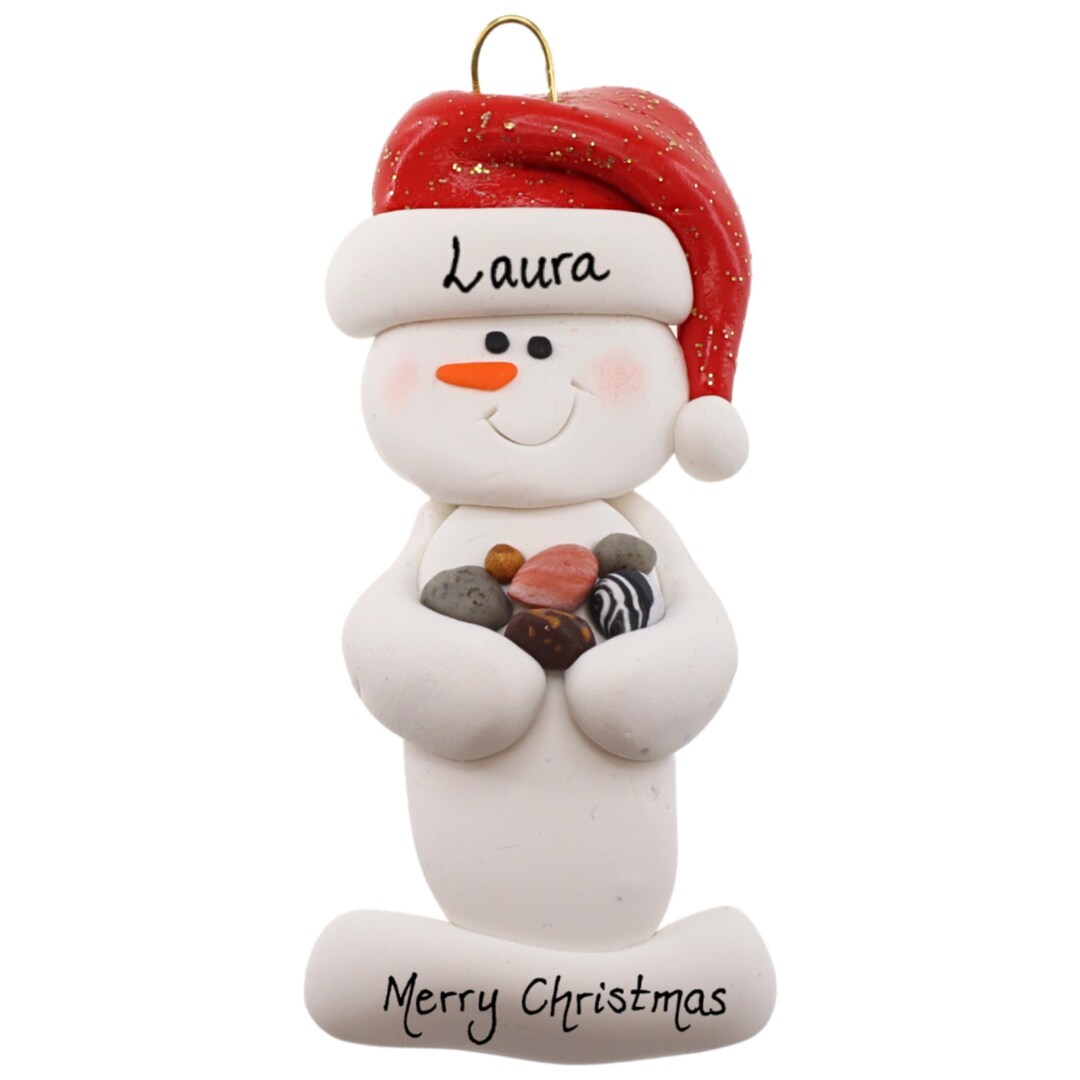 Snowman Rock Collector Christmas Ornament, Personalized, Christmas ...