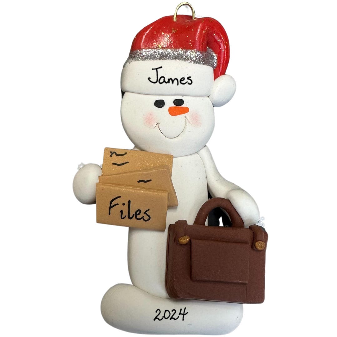 Snowman Boss Ornament, Personalized, Christmas, Ornaments, Handmade in ...