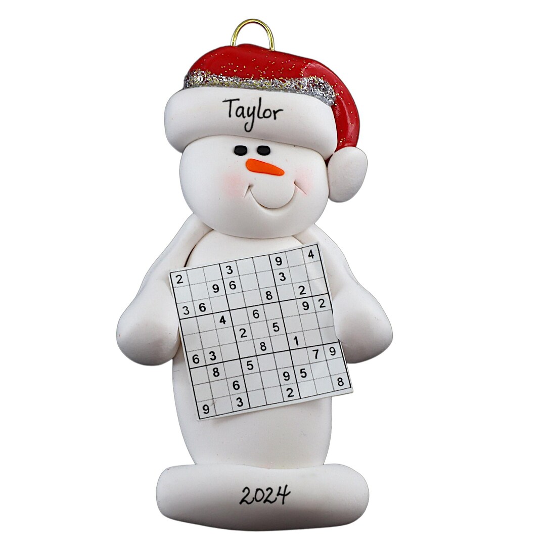 Snowman Sudoku Nut Christmas Ornament, Personalized, Christmas ...