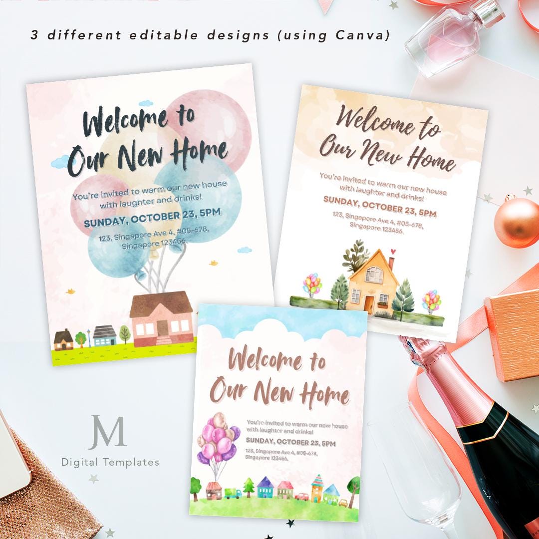 Canva Editable E-invitation Card Template, House Warming Invitation ...