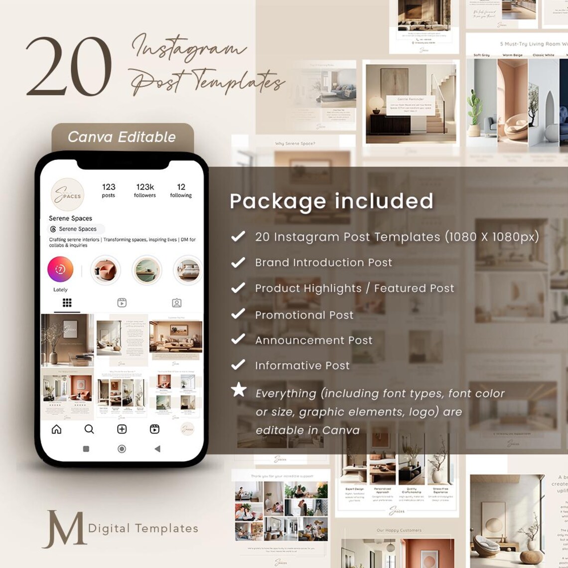 Canva Editable Social Media Post Template, Instagram Post Template ...