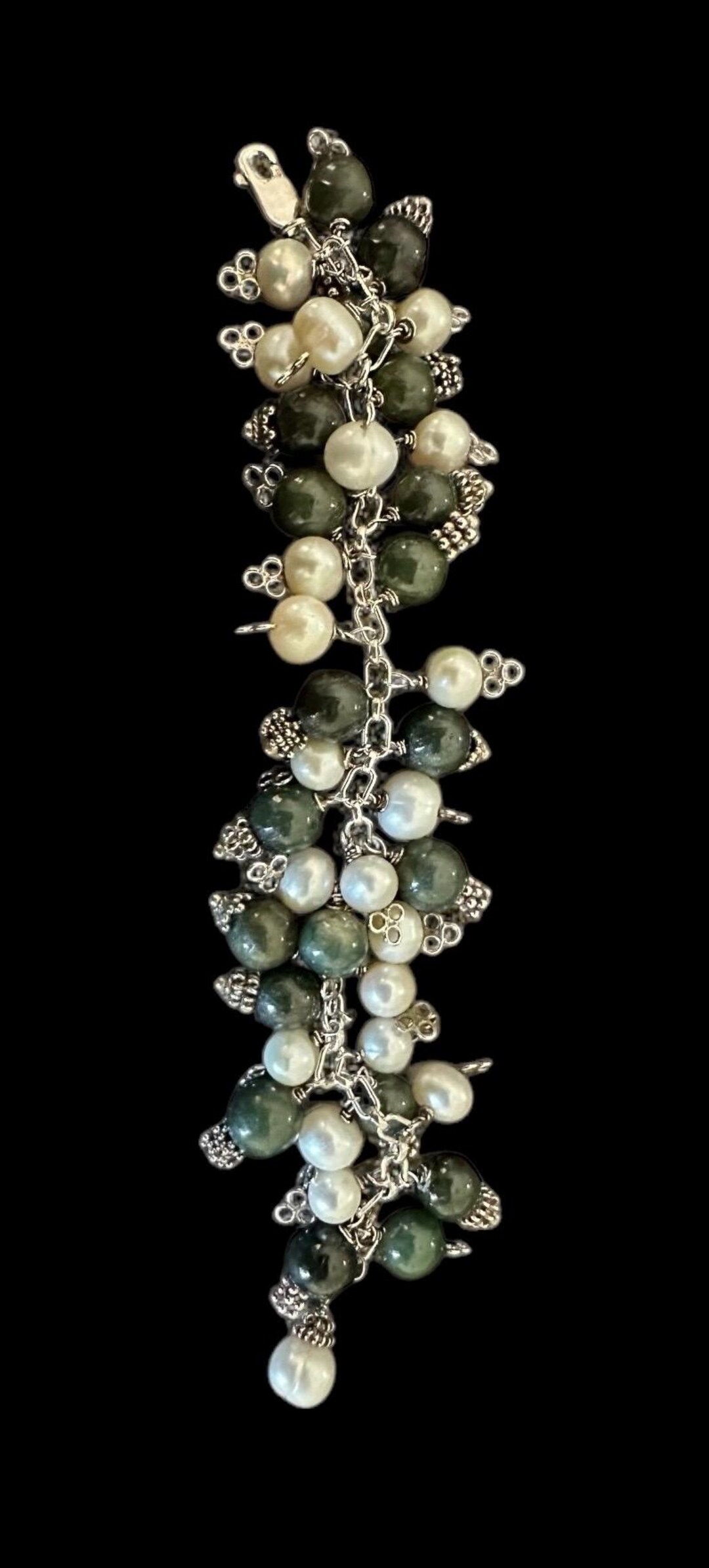 Burmese Jade,fresh Water White Pearls, Bali Sterling Silver Beads ...