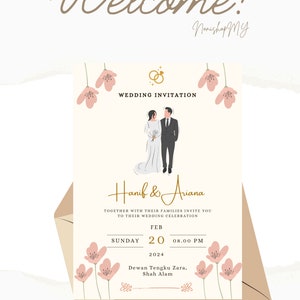 Islamic Wedding Invitation Template, Printable Wedding Invitation ...