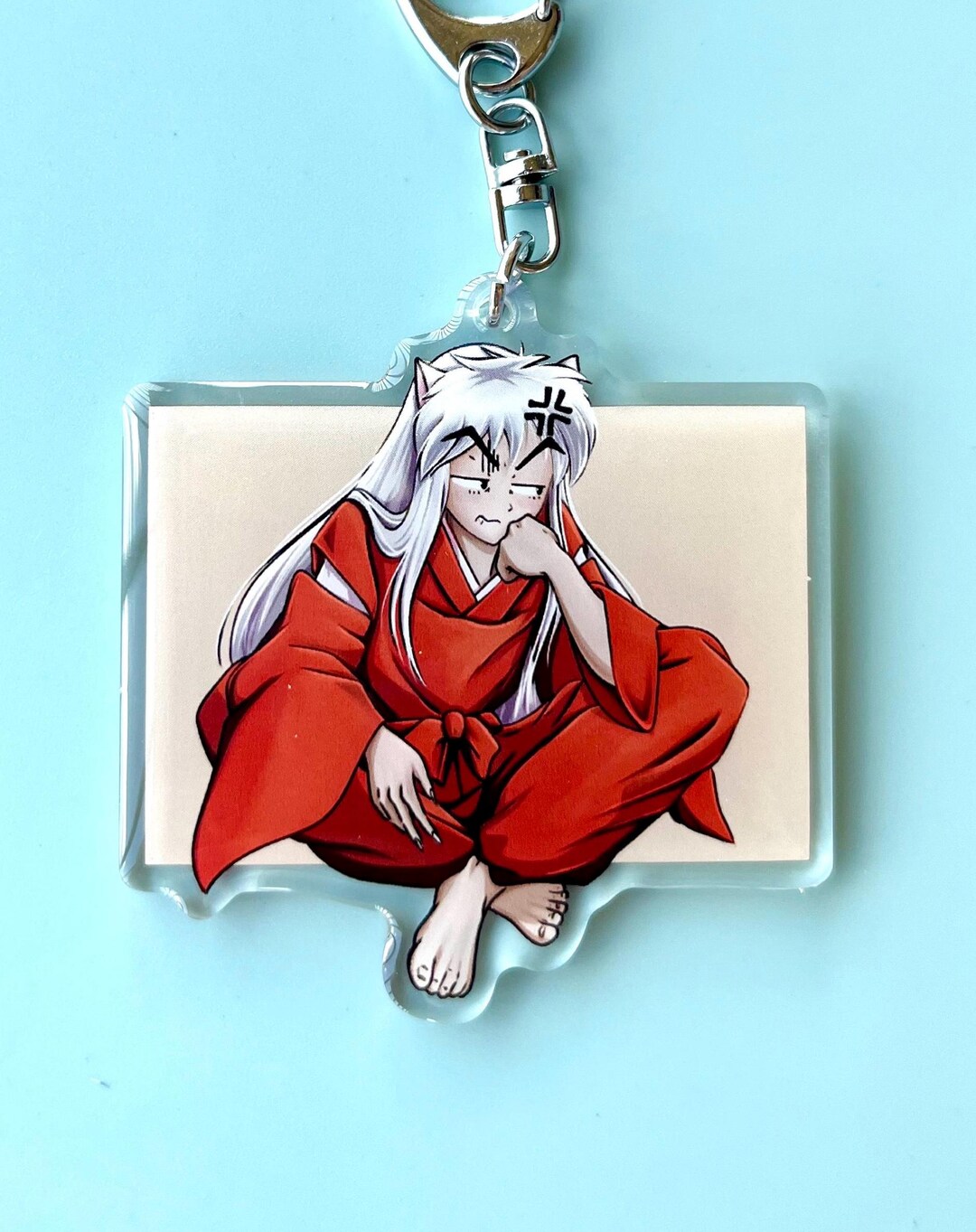 White Haired Anime Boy Keychain - Etsy
