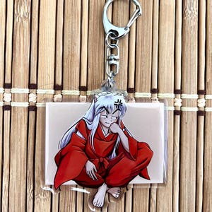 White Haired Anime Boy Keychain - Etsy