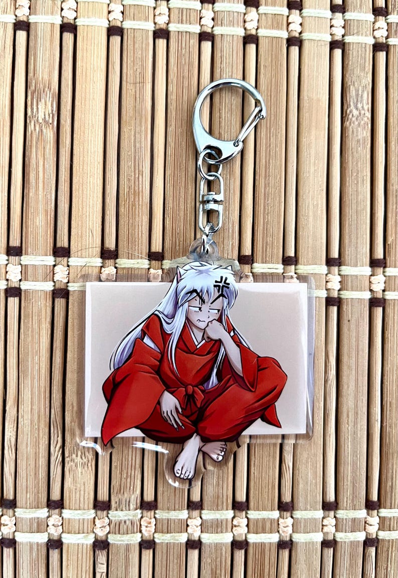 White Haired Anime Boy Keychain - Etsy