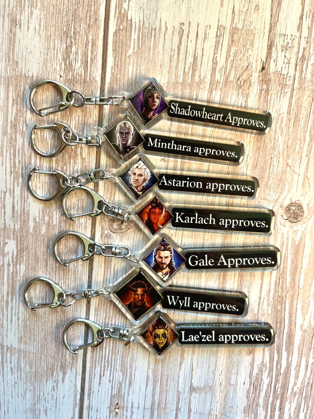 Video Game Companion Approval Keychains - Acrylic and Epoxy Gamer Fan ...