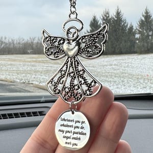 Guardian Angel Car Charm – "wherever You Go" Rearview Mirror Ornament ...
